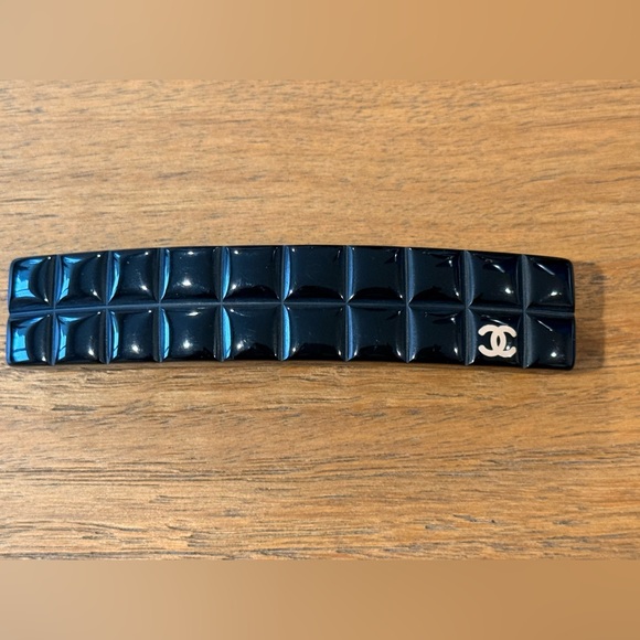 CHANEL | Accessories | Chanel Black Choco Bar Barrette 4a | Poshmark